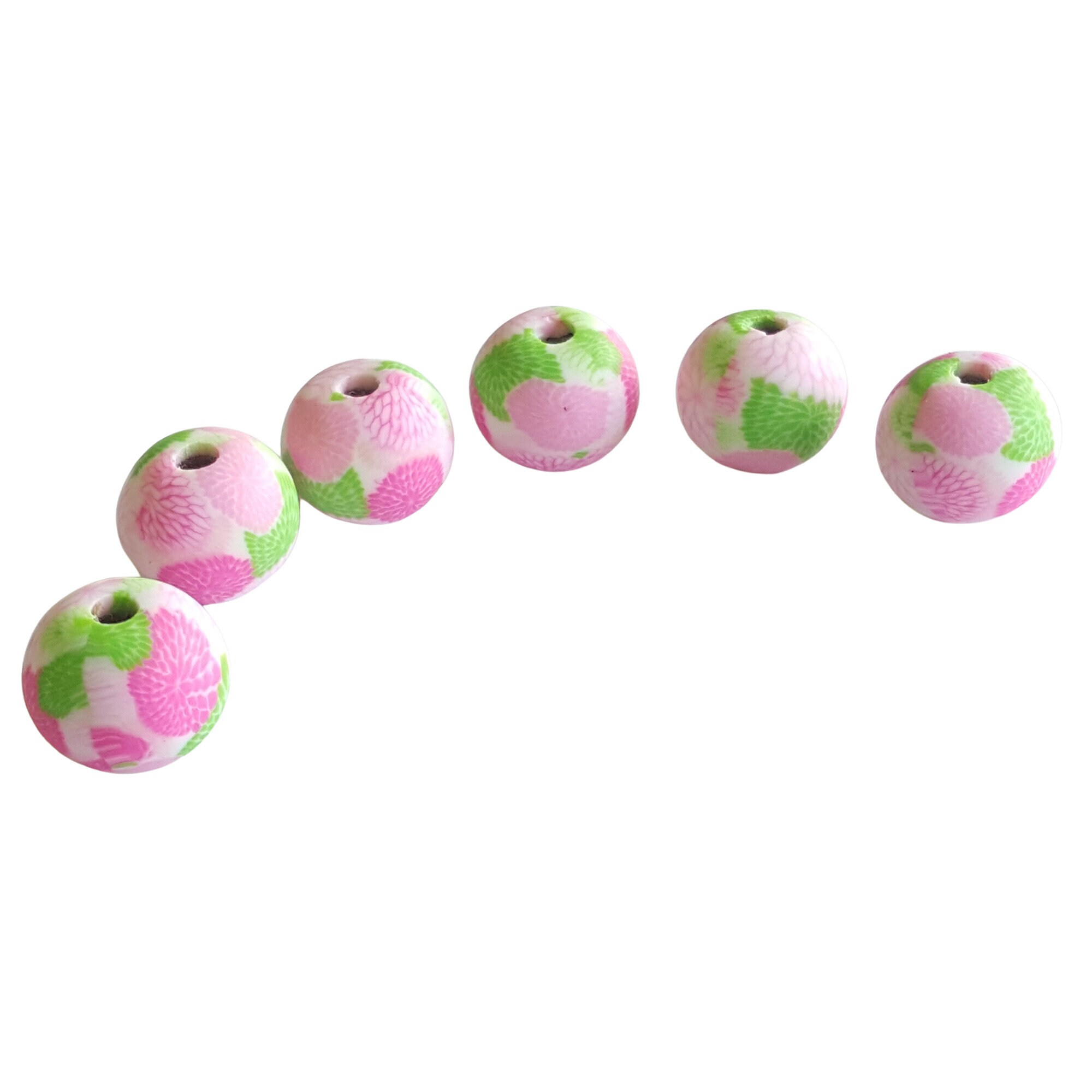 8mm/10mm Handmade Polymer Clay Beads, Round Fimo Beads, Handmade Beads ...