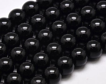 Black Glass Beads - Etsy