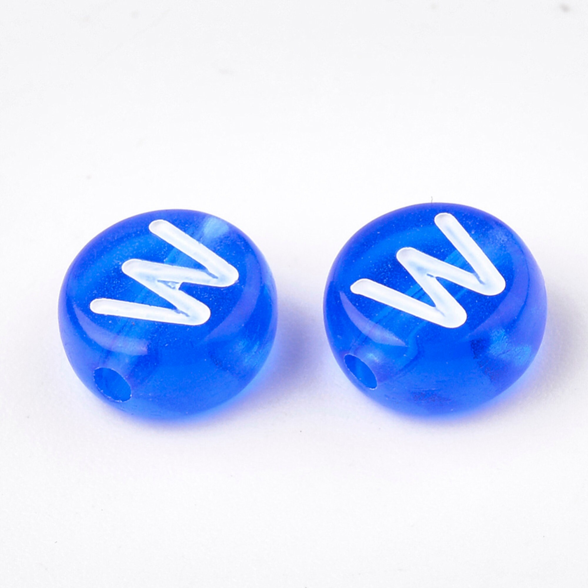 Perlas de letra del alfabeto azul, cuentas de letras de acrílico ...