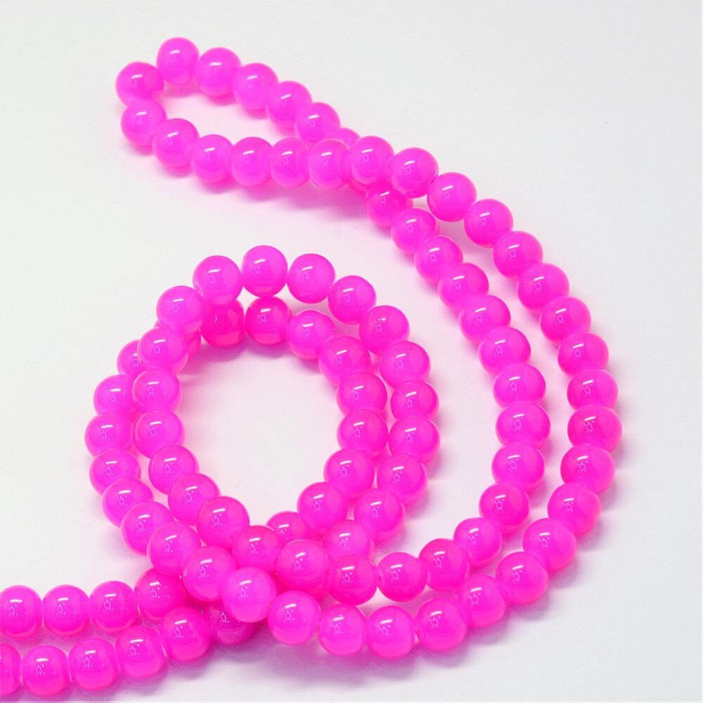 Hot Pink 6mm Glass Beads - Etsy