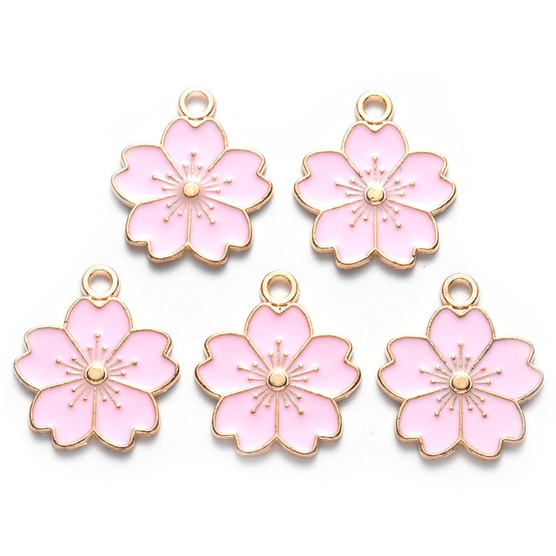 6pcs Pink Blossom Charms Mother's Day Charms Pink Flower - Etsy