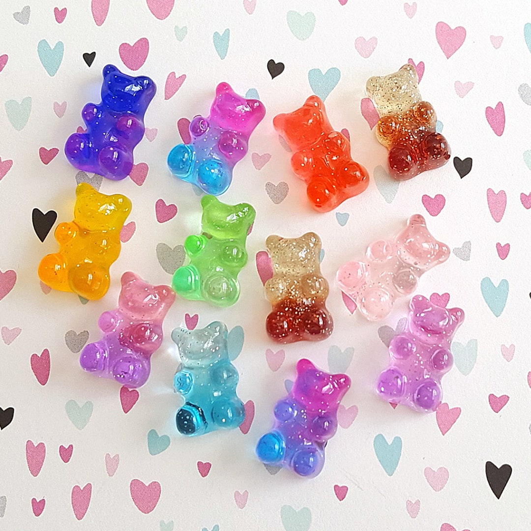 12 Pcs Gummy Bear Cabochons/resin Teddy Bears/kids Cabochons/jewelry ...