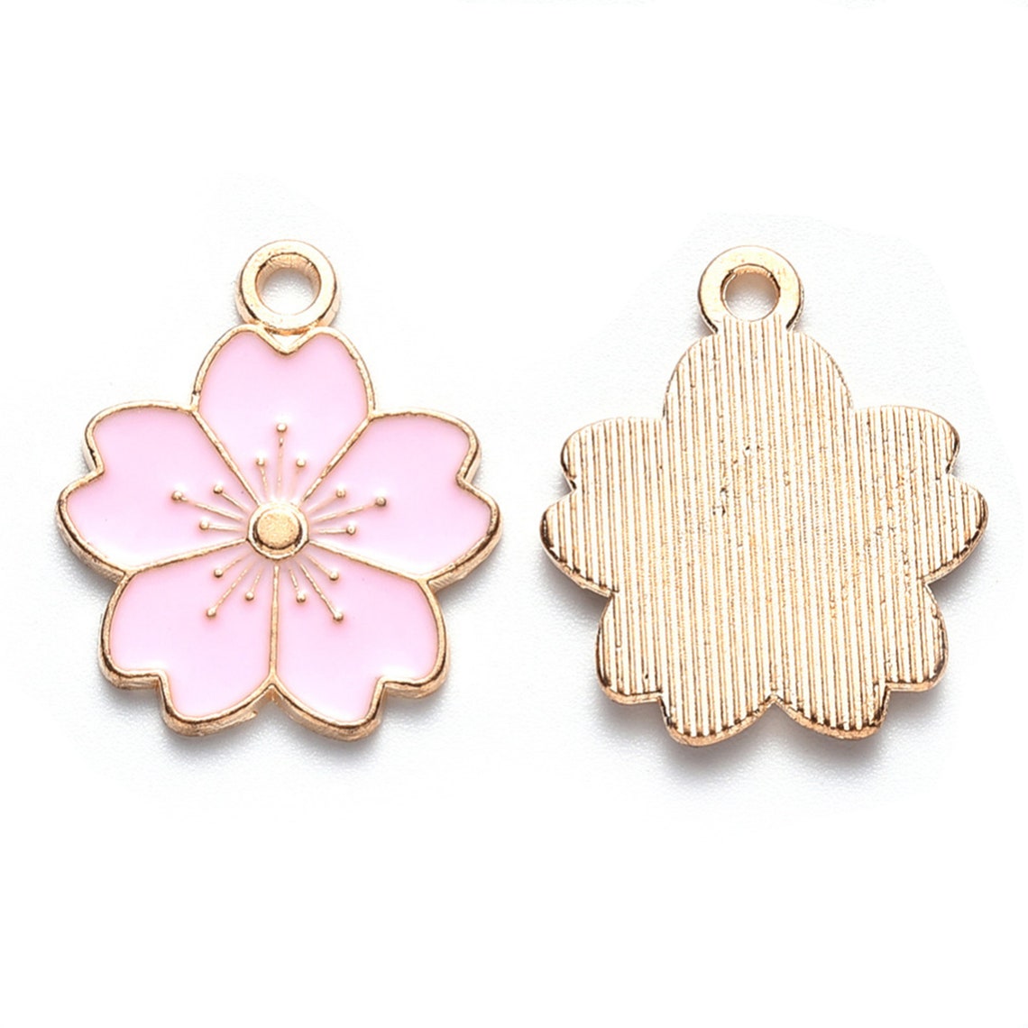 6pcs Pink Blossom Charms Mother's Day Charms Pink Flower - Etsy
