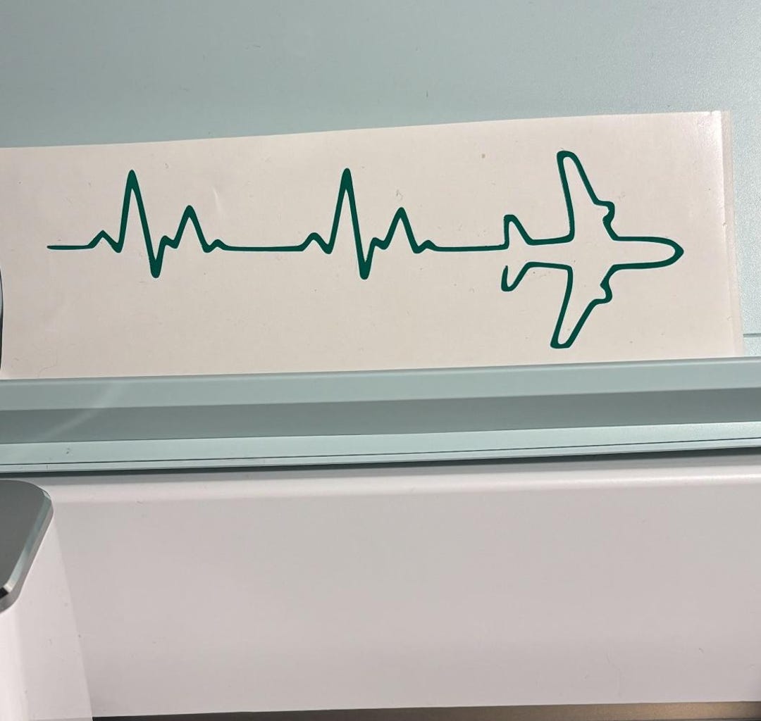 Aviation Love: Airplane Hearbeat Vinyl Decal - Adventure Awaits! 4"x2 ...