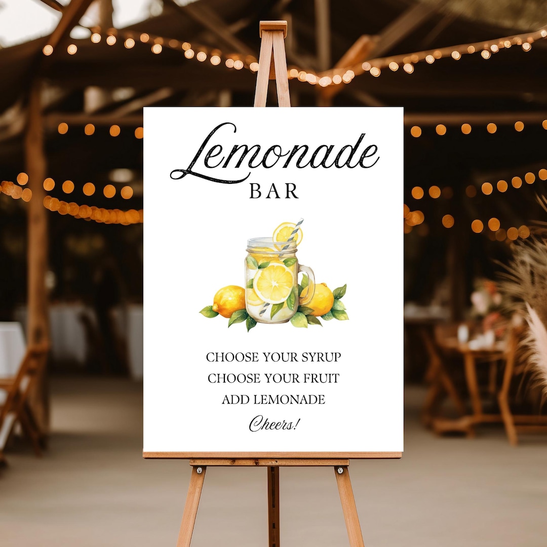 Lemonade Bar Bundle Template, Drink Station Sign, Party Decor, Editable ...