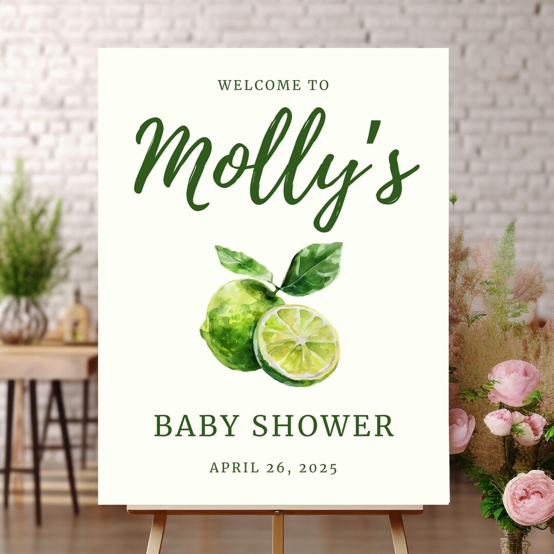 Baby Shower Welcome Sign | Little Lime on the Way - Etsy