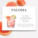 Paloma Cocktail Recipe Card | 3 Different Sizes Included! - Etsy
