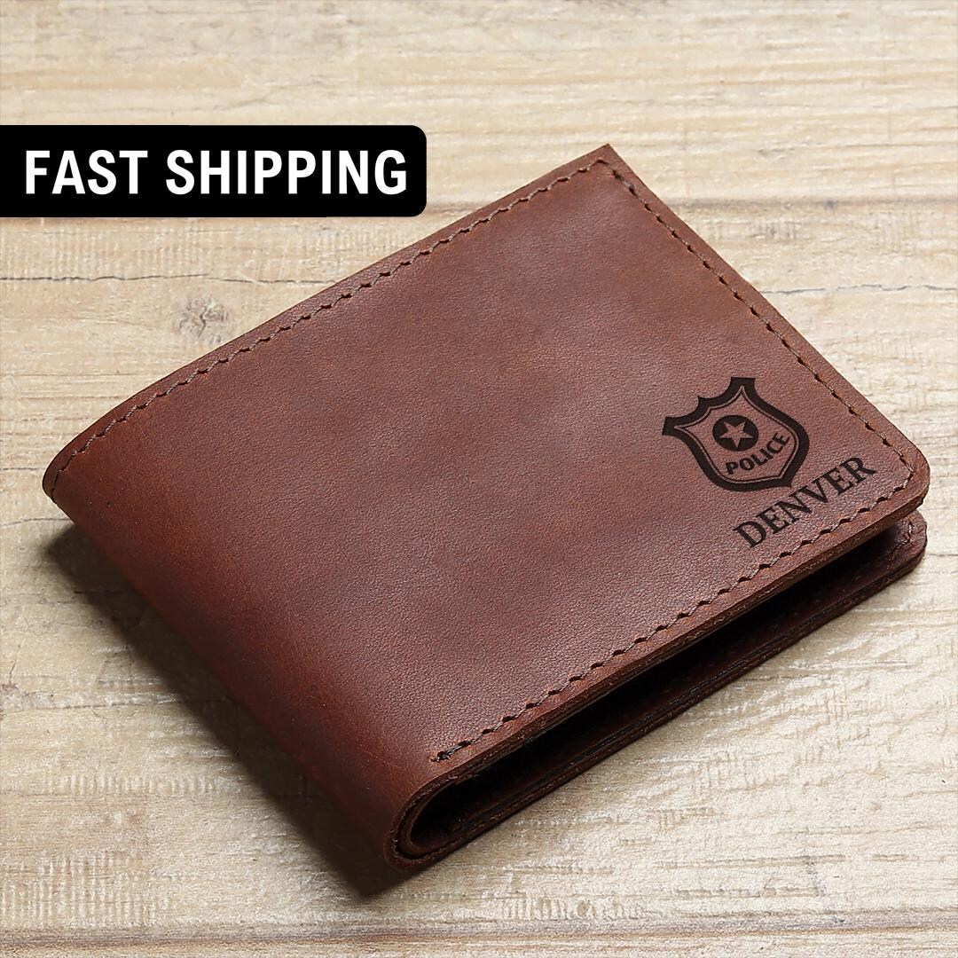 Law Enforcement Gift, Police Officer Gifts, Personalized Leather RFID ...