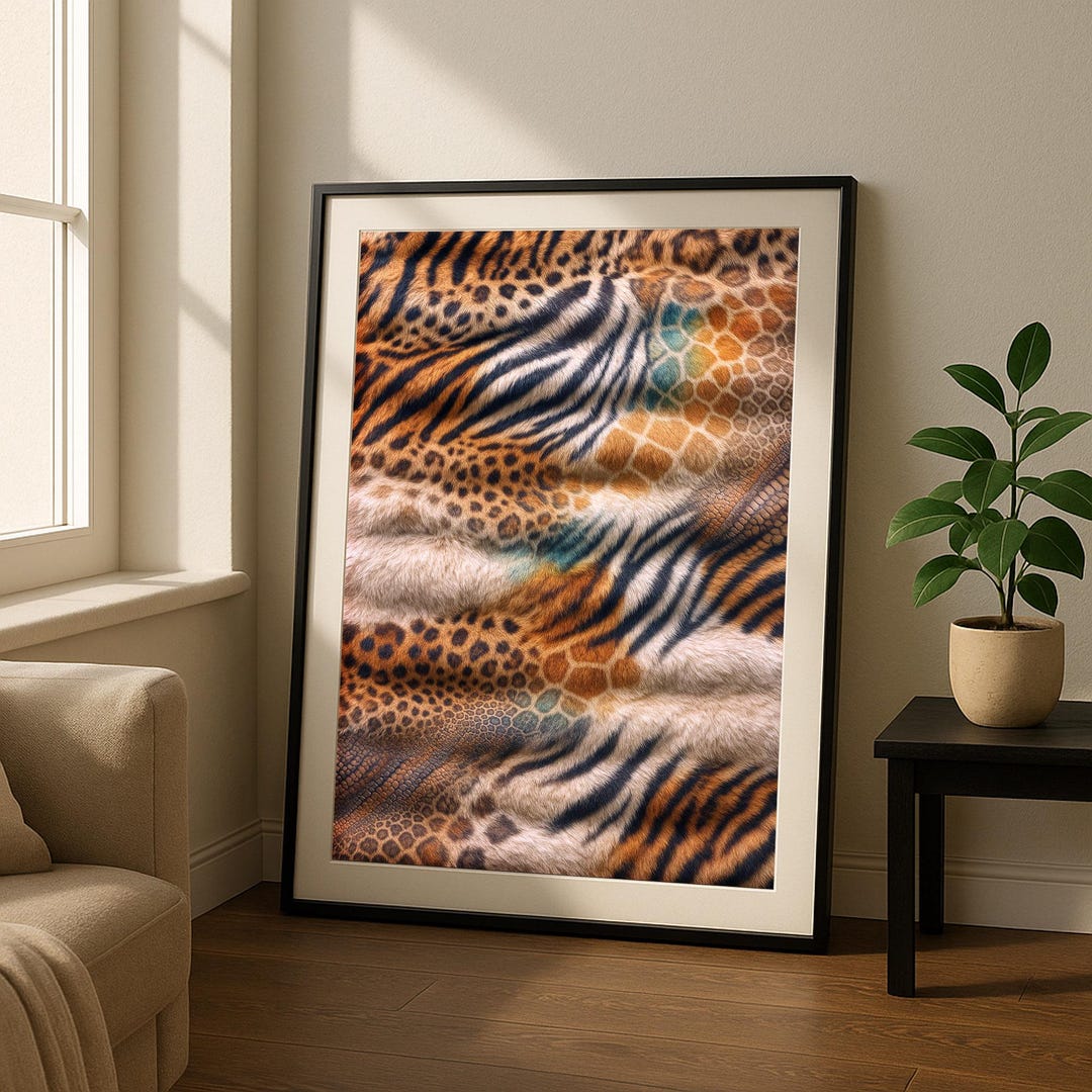 Animal Skin Texture Art – Wildlife Texture Collage Wall Poster ...