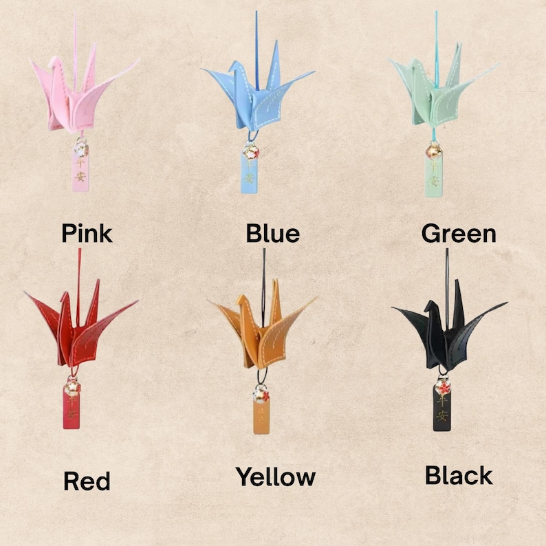 Custom Leather Origami Crane Car Ornament: Hand-stitched, Gift Box - Etsy