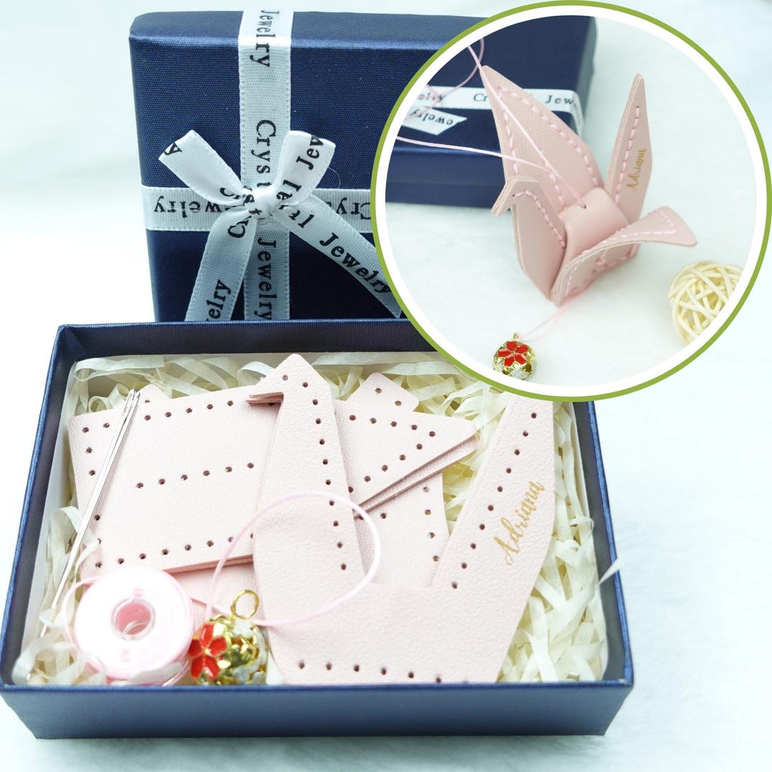 Custom Leather Origami Crane Car Ornament DIY Craft Kit: Beginner ...