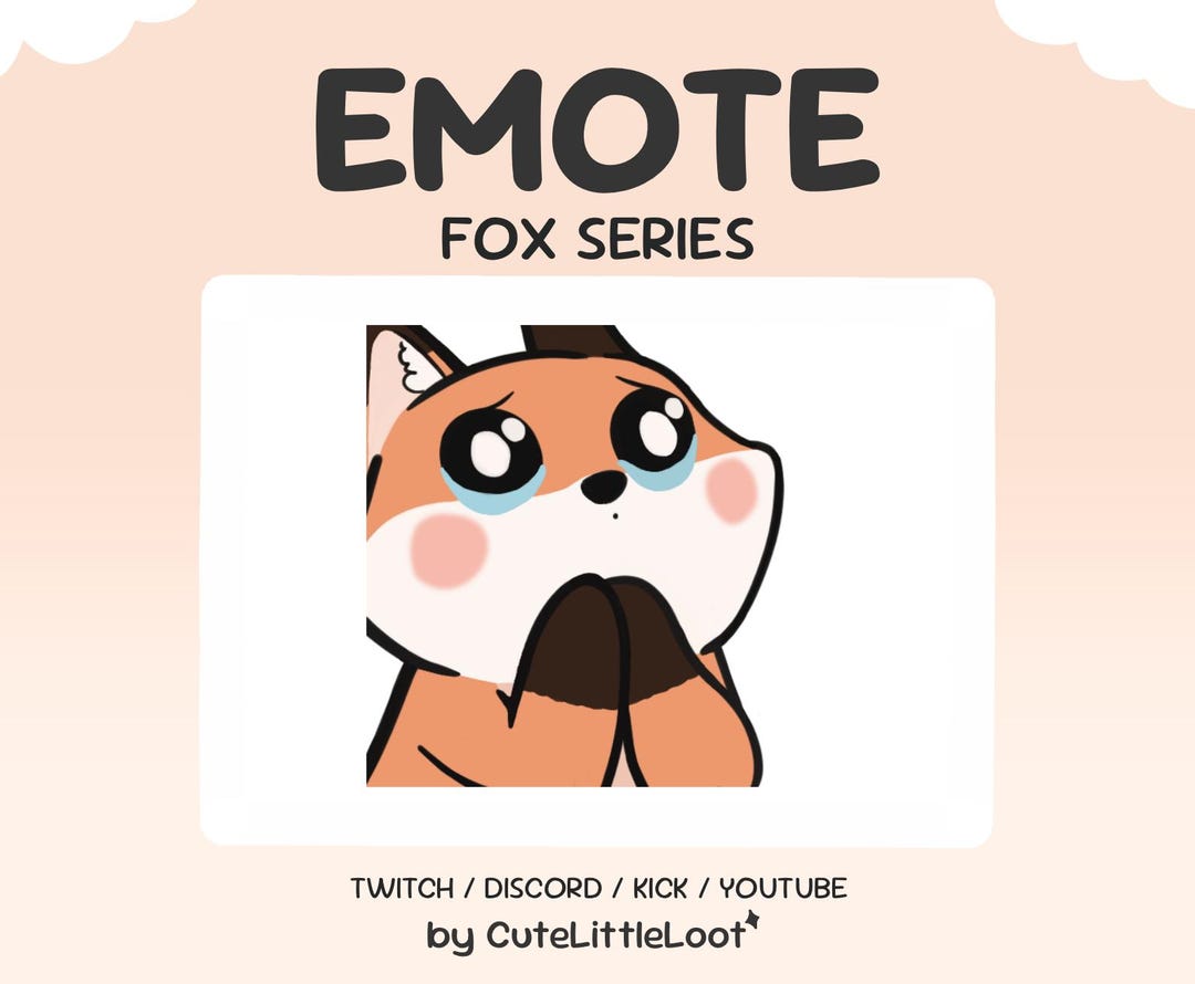 Pleading Fox Emote | Twitch Emote | Discord Emoji | Streamer Emote ...