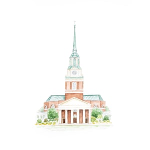 Wait Chapel Wake Forest University Watercolor Watercolor | Etsy
