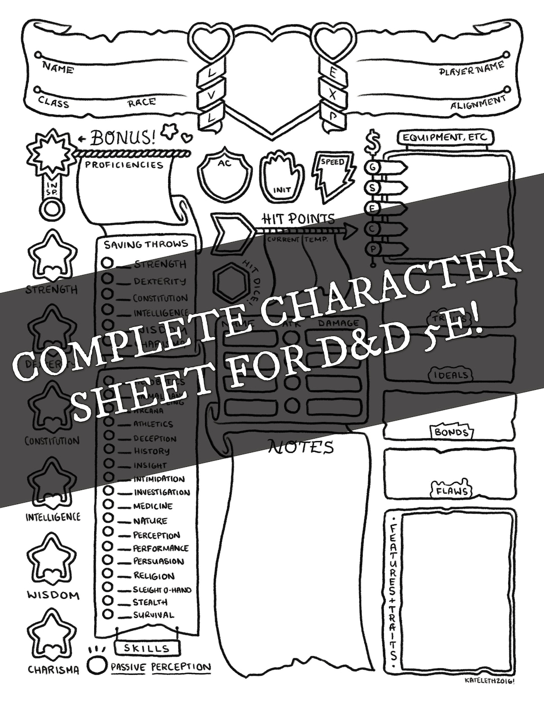 D&D 5e Character Sheet - Etsy Australia