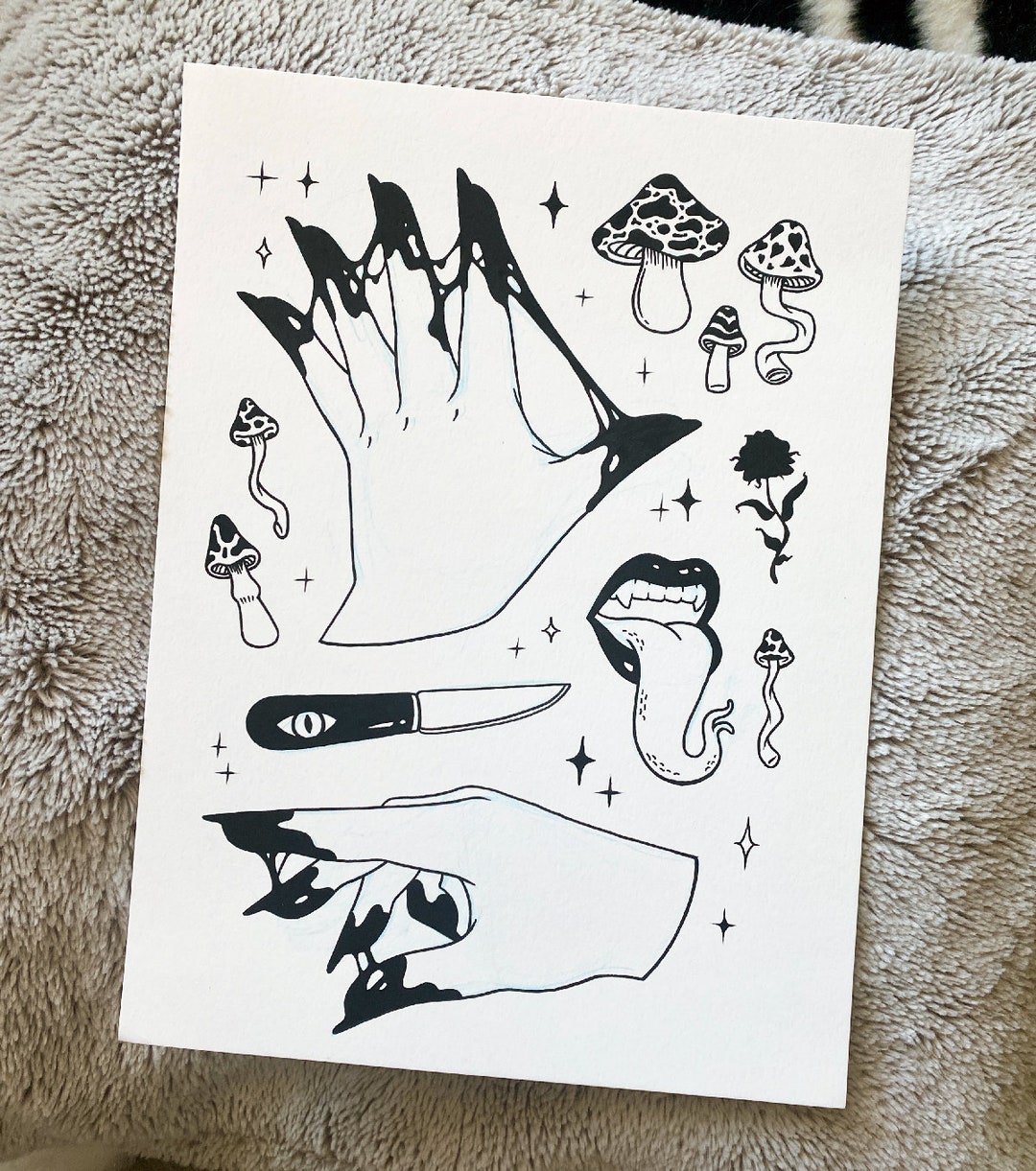 Original Art: Hands Tattoo Flash - Etsy