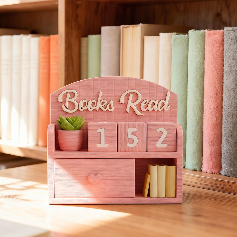 Colorful 3d-printed Book Tracker - Book Lovers Gift, Books Read This ...