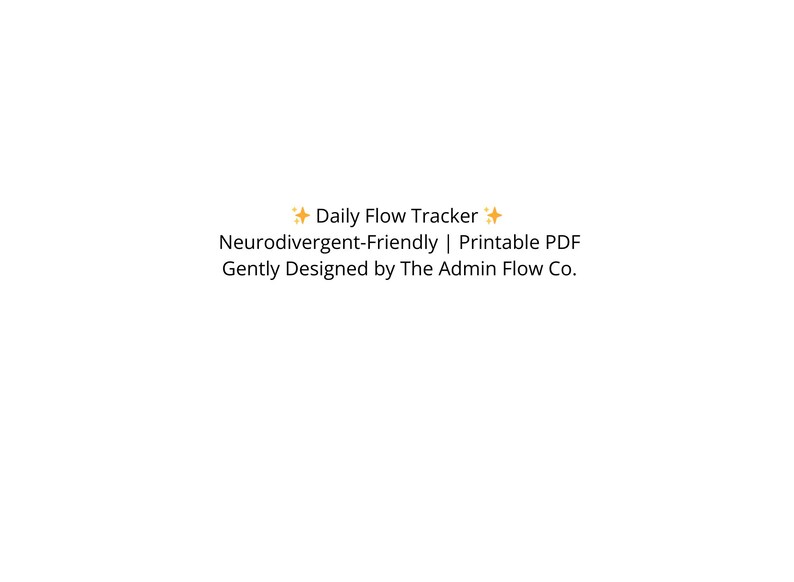 Daily Flow Tracker | Printable Planner for Neurodivergent Energy ...