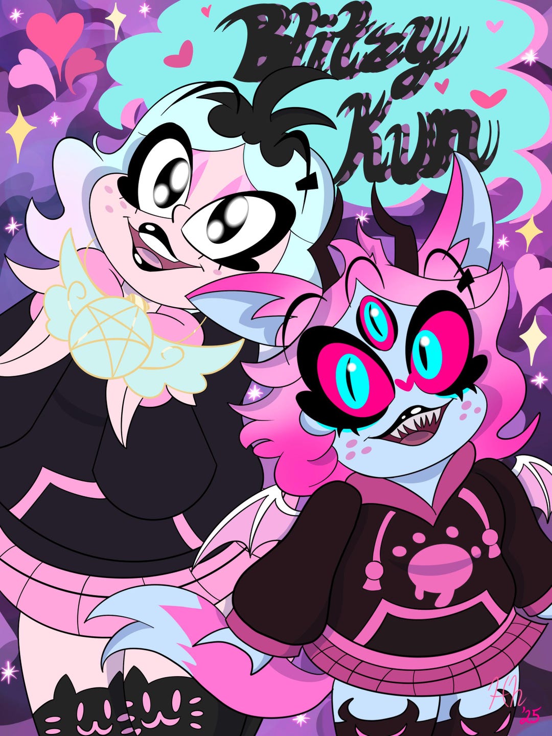 Helluva Boss Blitz Fan Girl and Demon Form 8.5x11inch Glossy Print - Etsy