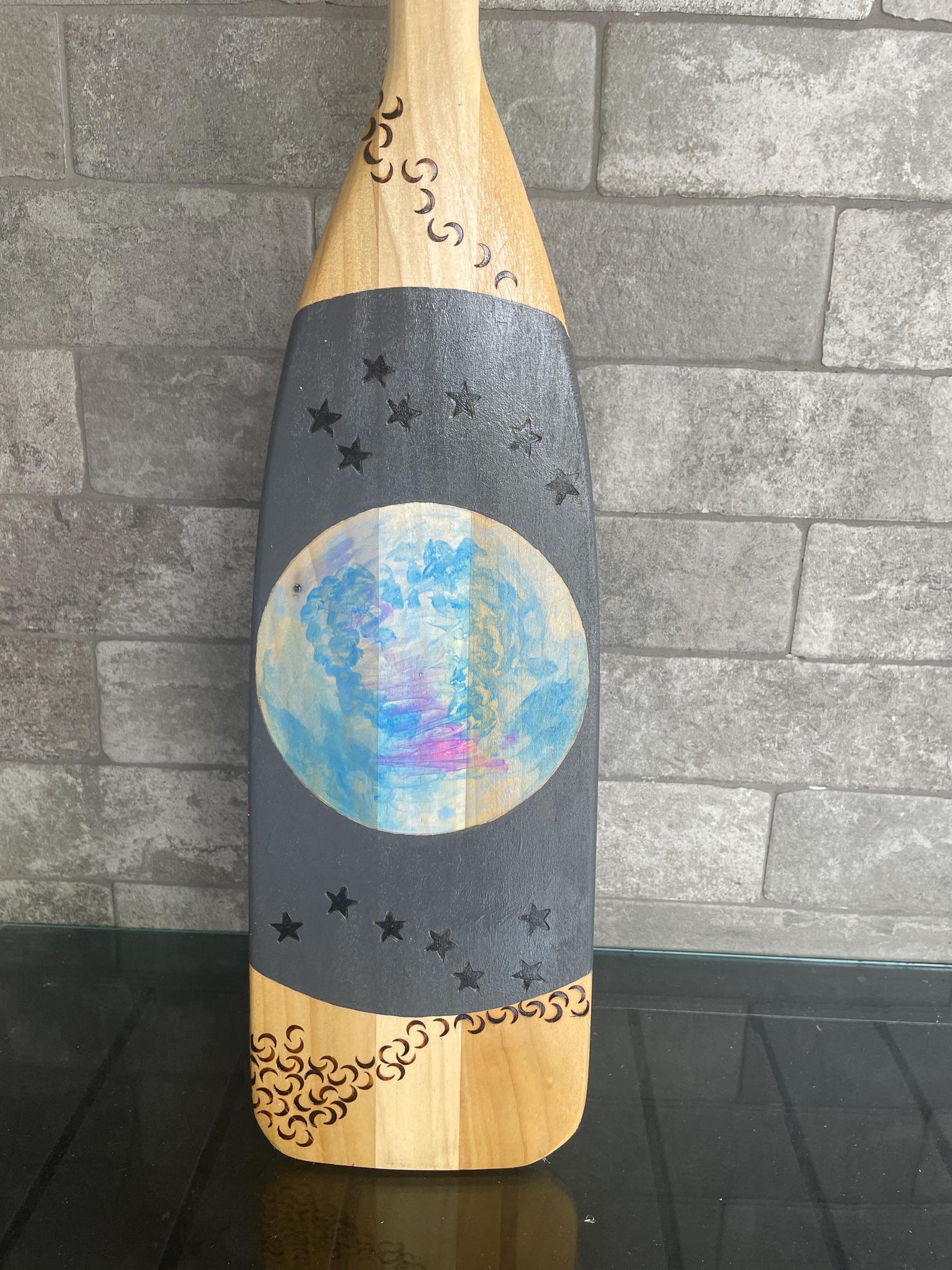 Custom Hand Painted Paddle - Colorful Abstract Wall Art, Boho Decor for ...