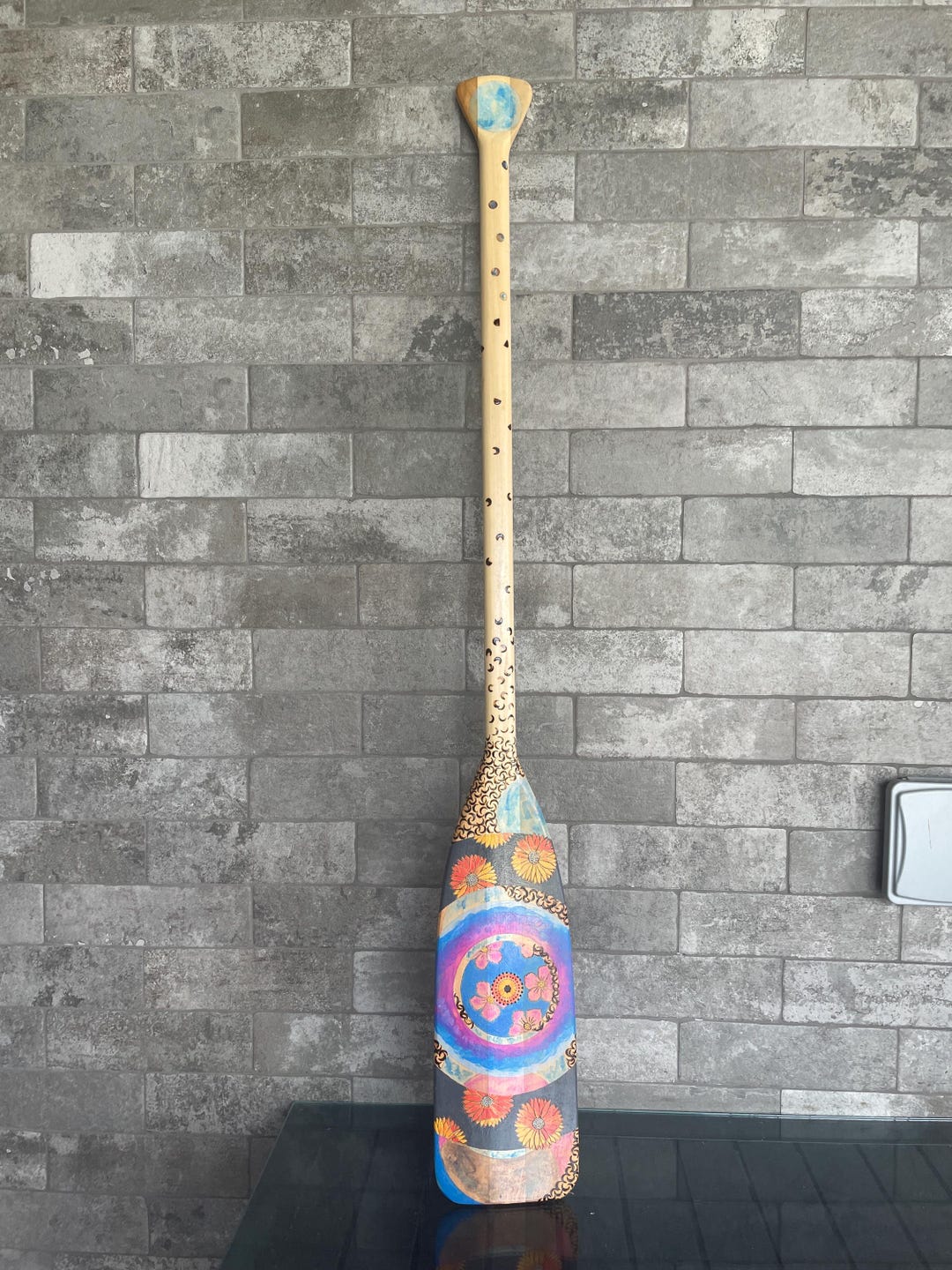 Custom Hand Painted Paddle - Colorful Abstract Wall Art, Boho Decor for ...