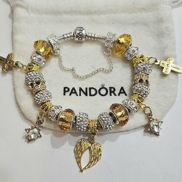 Pandora Bracelet Gold Cross - Etsy