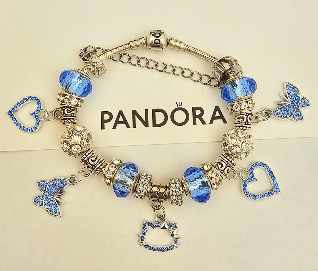 Hearts Butterflies Kitties Authentic Pandora Bracelet W/receipt - Etsy