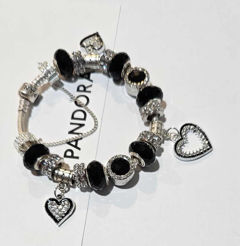 Classic Chic in Black & White Authentic Pandora Bracelet - Etsy