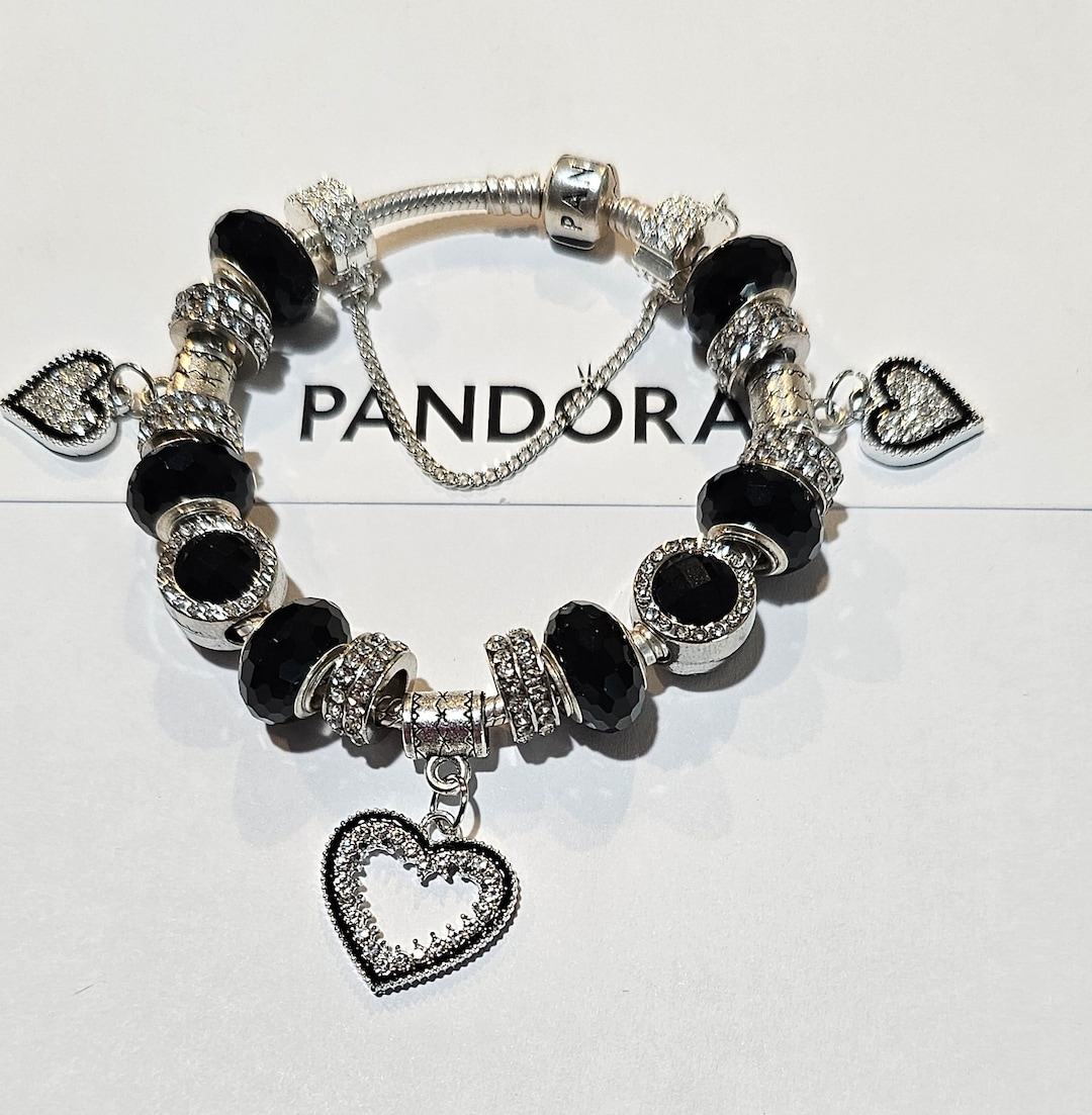 Classic Chic in Black & White Authentic Pandora Bracelet - Etsy