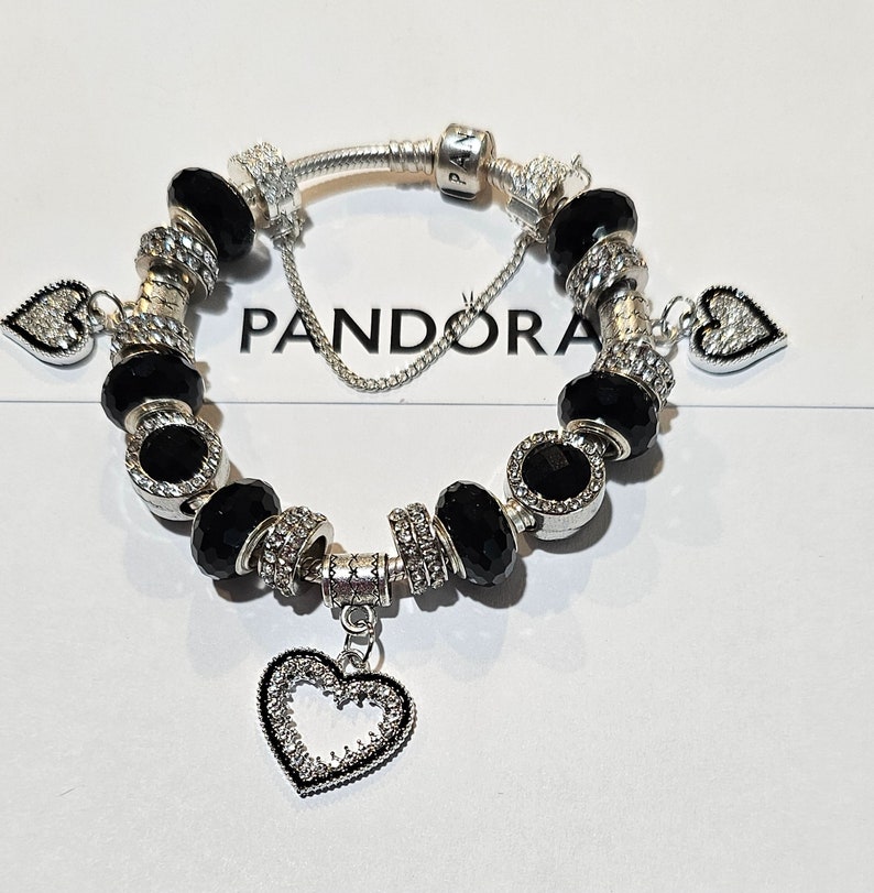 Classic Chic in Black & White Authentic Pandora Bracelet - Etsy