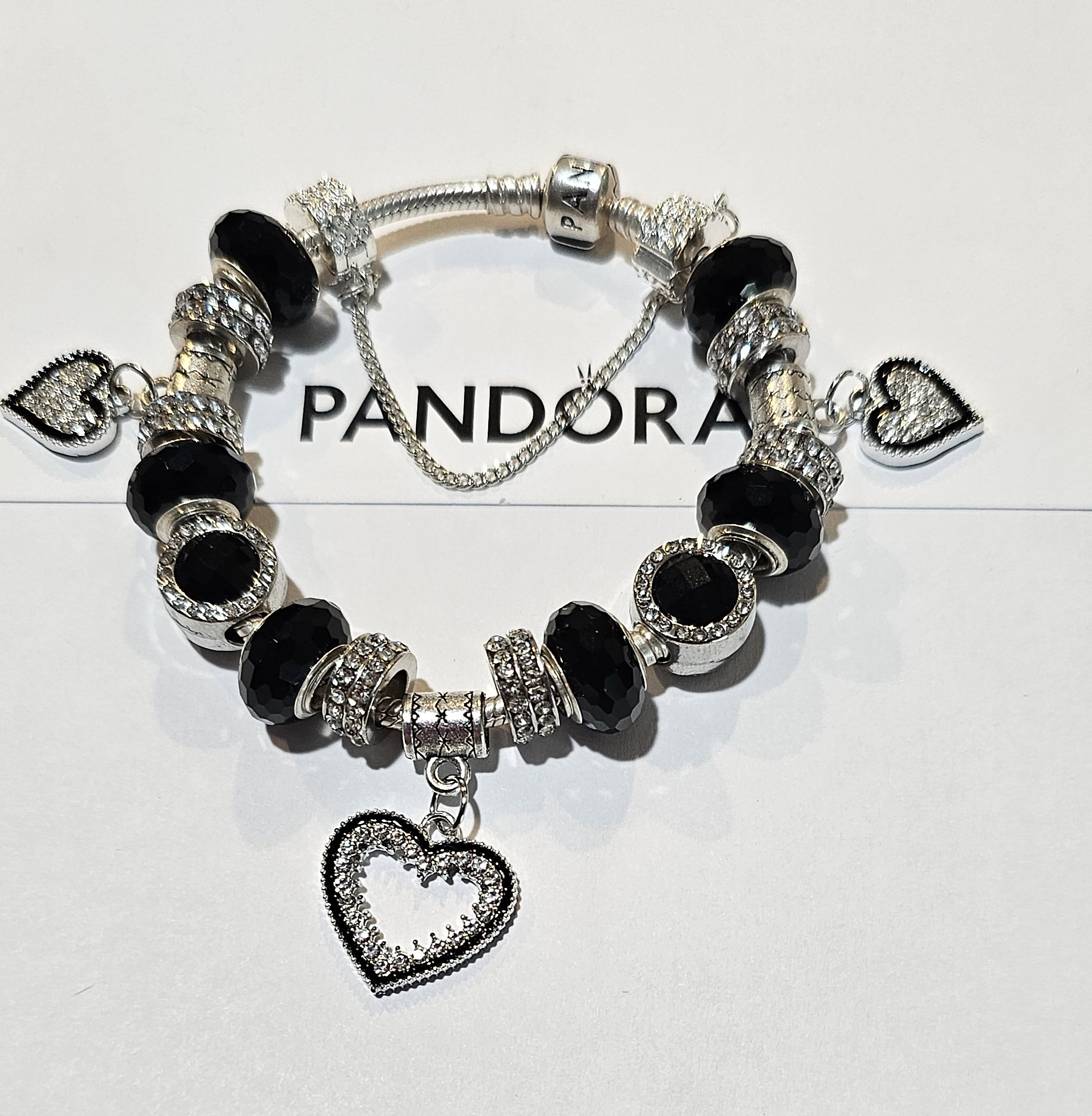 Classic Chic in Black & White Authentic Pandora Bracelet - Etsy