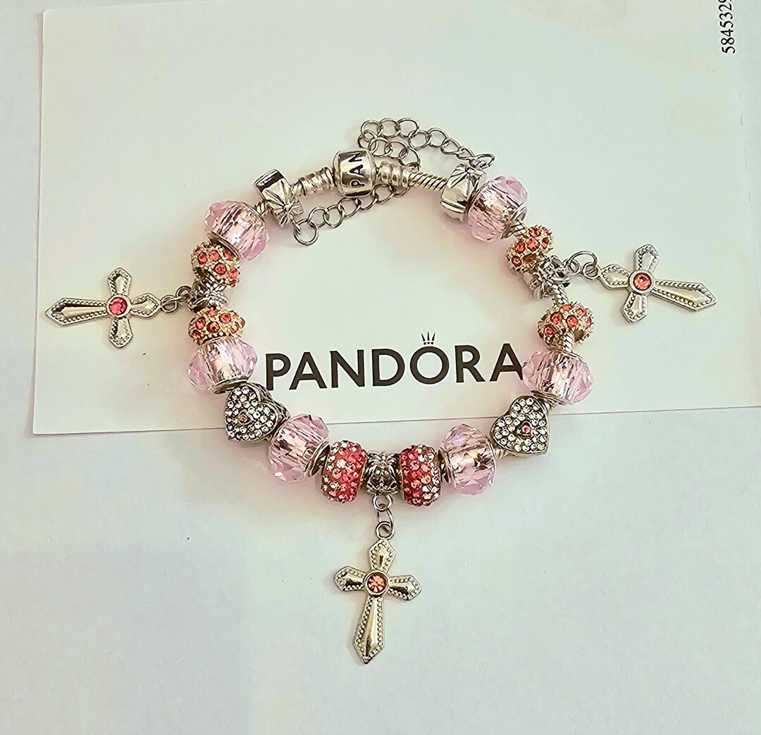 Precious in Pink Cross - Authentic Pandora Bracelet W/receipt - Etsy