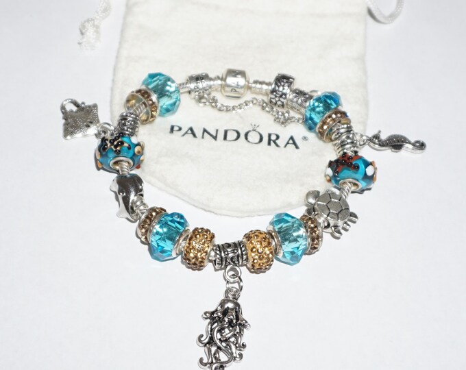 Aquarium, Sea Creatures - Authentic Jared Pandora Bracelet - Etsy