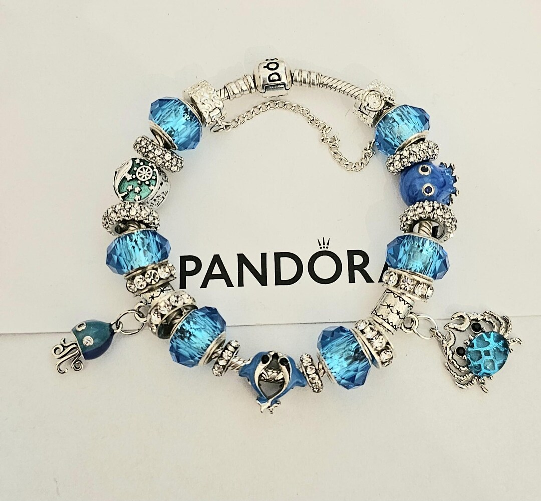 Aqua Sea Creature Pandora Bracelet: Whale, Dolphin, Octopus Charms - Etsy