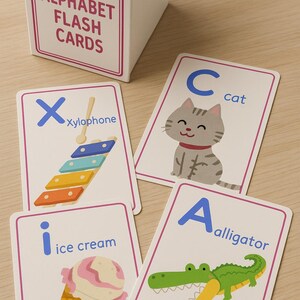 ABC Flashcards for Kids – Printable Alphabet Learning Cards With Cute ...