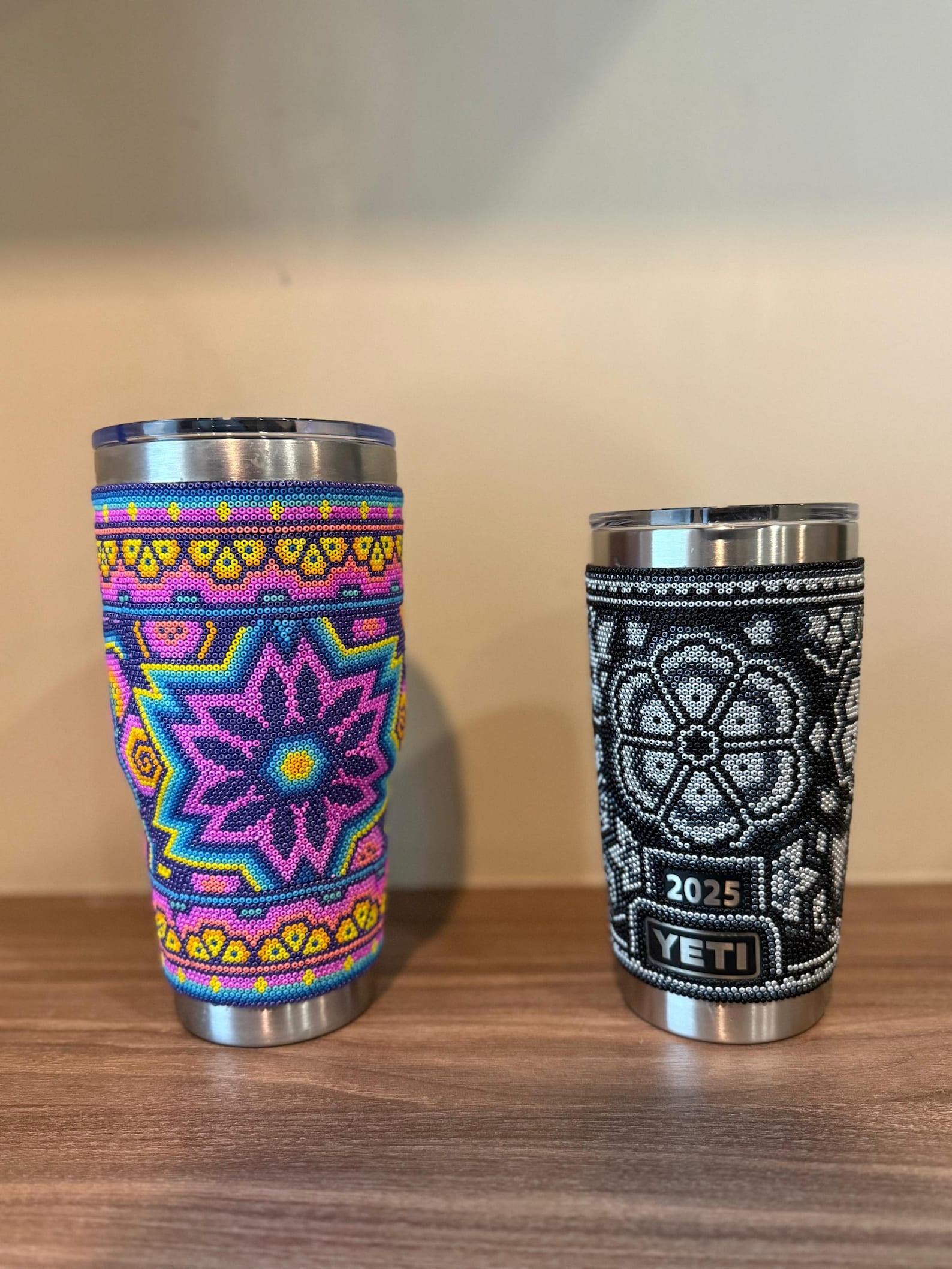 Personalized YETI With Huichol Art | Handcrafted Mexican Beaded Tumbler ...