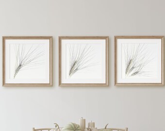 Boho Pampas Grass Print Farmhouse Wall Art Neutral Summer - Etsy