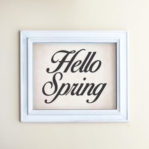 Printable Hello Spring Sign and SVG. Spring Season Home Wall | Etsy