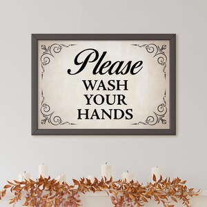 Printable Bathroom Sign. SVG. Please Wash Your Hands. Horizontal ...