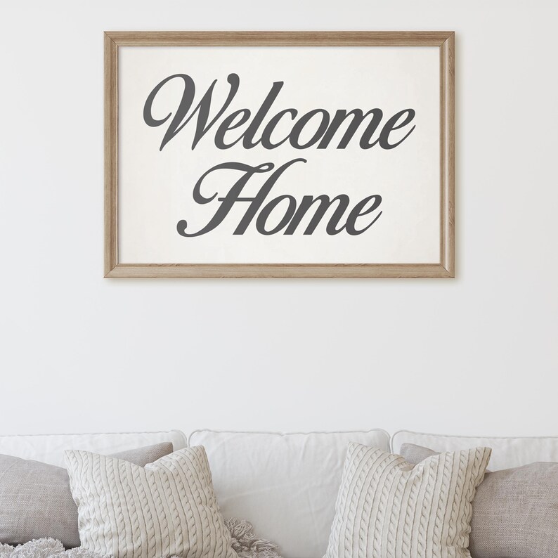 Printable Welcome Home Sign and SVG. Simple Beautiful Home | Etsy