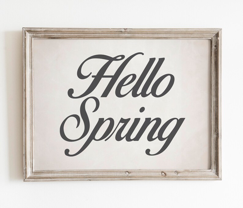 Printable Hello Spring Sign and SVG. Spring Season Home Wall - Etsy