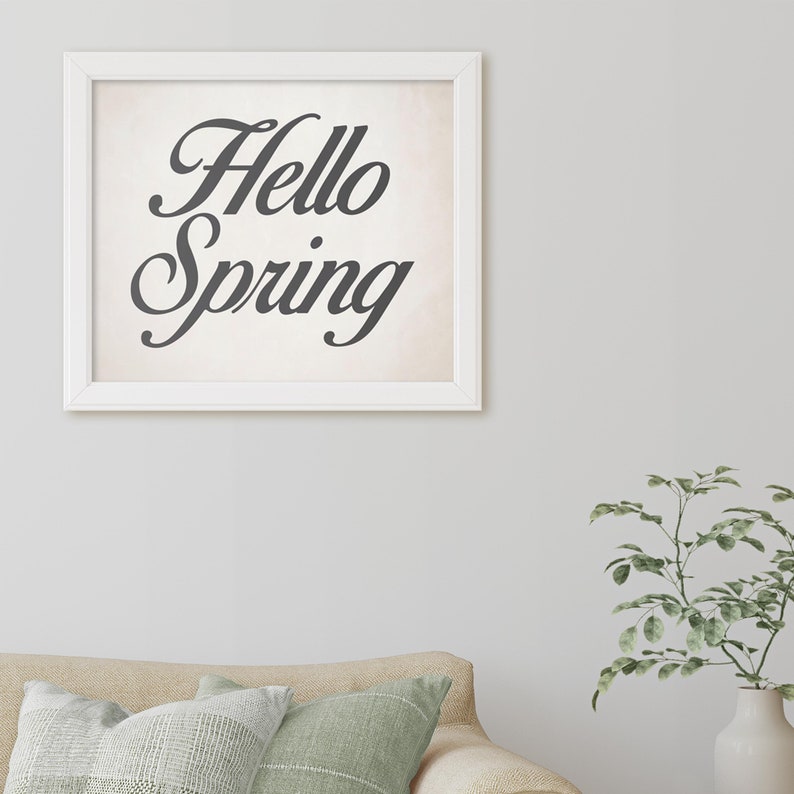 Printable Hello Spring Sign and SVG. Spring Season Home Wall - Etsy