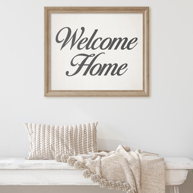 Printable Welcome Home Sign and SVG. Simple Beautiful Home - Etsy