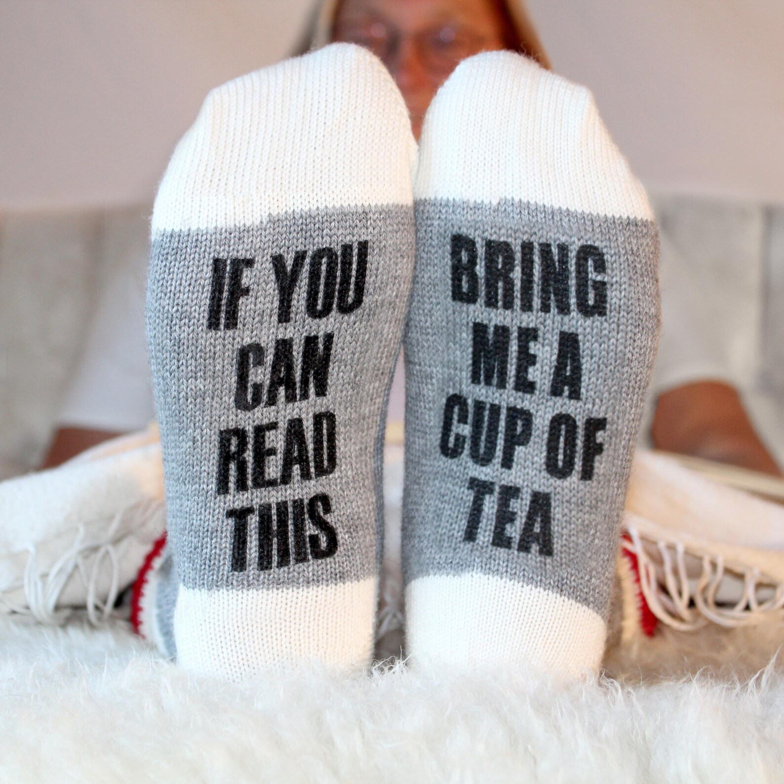 If You Can Read This Bring Me a Cup of Tea. Printed Socks in | Etsy