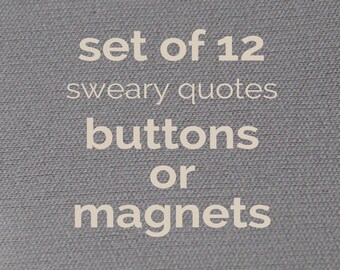 Set of 12 Sarcastic Funny Words on Round 1 Pin Back | Etsy Canada