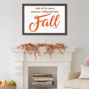 And All at Once Summer Collapsed Into Fall Printable Quote - Etsy