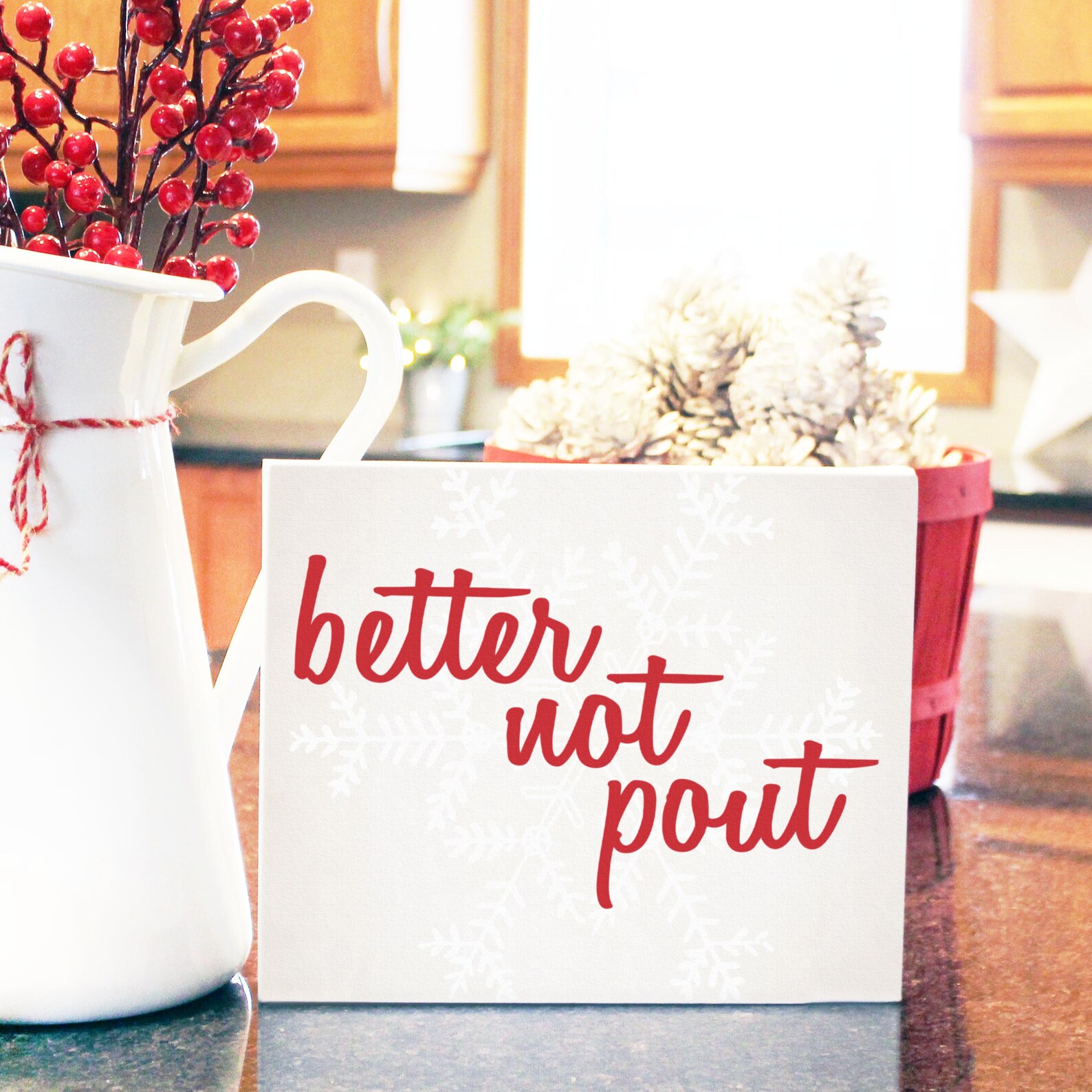 Christmas canvas wall decor sign. Better Not Pout canvas sign. | Etsy