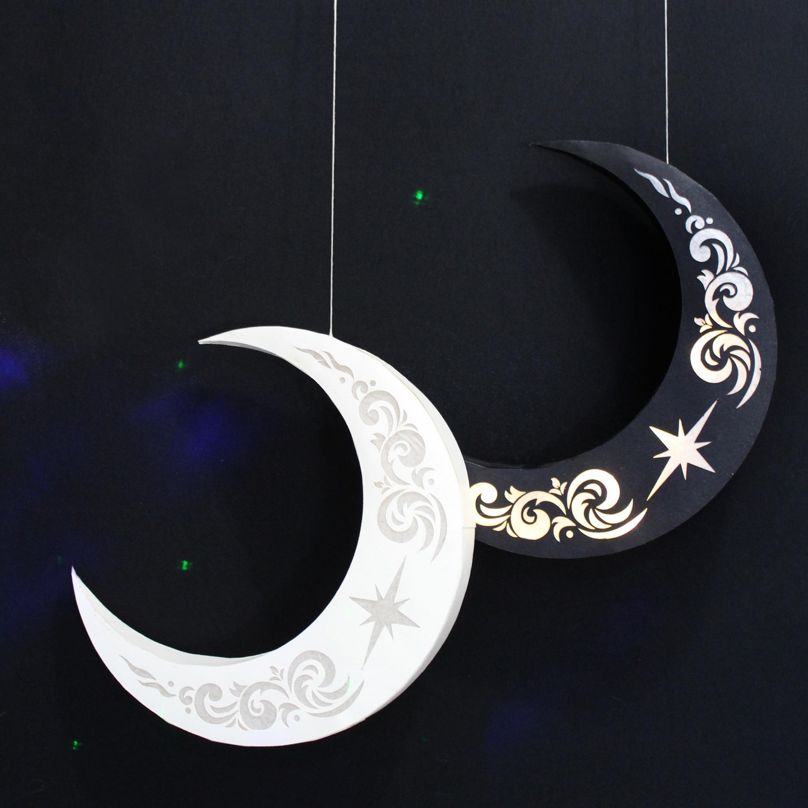 Crescent Moon Paper Craft, Boho Home Decor (printable PDF, SVG) - Etsy
