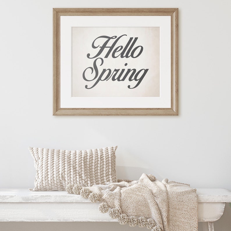 Printable Hello Spring Sign and SVG. Spring Season Home Wall | Etsy