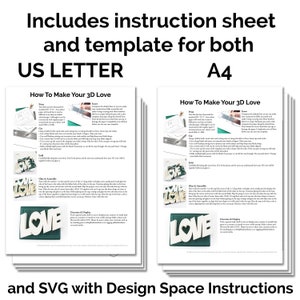 3D Love Decor. Printable & SVG DIY Valentine's Day Home Accessory. Easy ...