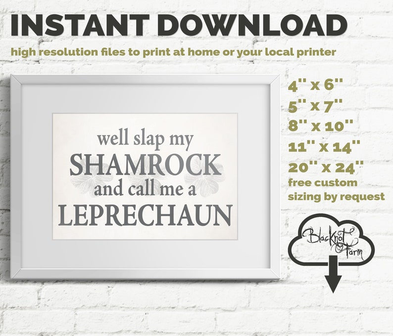 Printable Spring Sign. Well Slap My Shamrock and Call Me a - Etsy UK